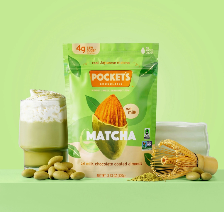 Pocket's Chocolates Matcha Oat Milk Chocolate Covered Almonds | The ...